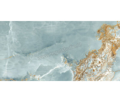 Imola Ceramica The Room onyx aqua blue gold BLU AQ Vloertegel 60x120cm ...